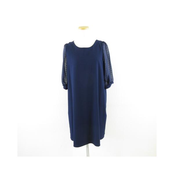 エンジェリーベ Angeliebe マタニティ ワンピース ミニ 五分袖 チェック 紺 S M *A75 レディース【表記サイズ】S-M【実寸サイズ】肩幅：34cm　身幅：46cm　袖丈：37cm　総丈：86cm　　【素材】本体 ポリエステ...