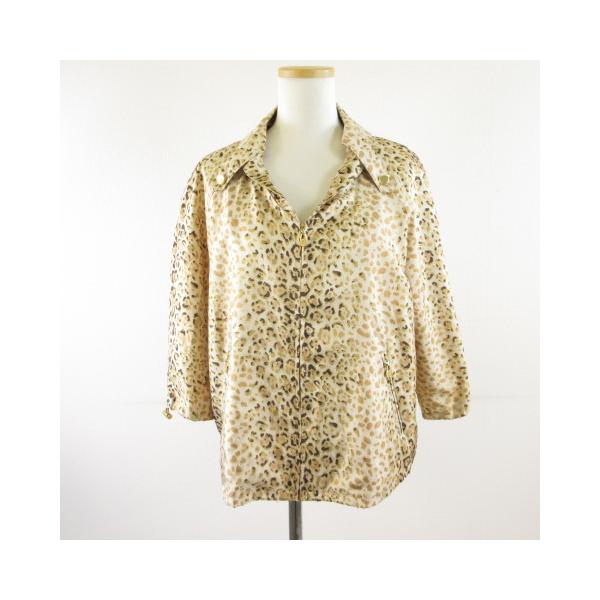 ベッペスパダチーニ BEPPE SPADACINI ジャケット ブルゾン 七分袖 ヒョウ柄 ジップアップ 茶 *T362 レディース【表記サイズ】表記はございませんが、L相当だと思われます。【実寸サイズ】身幅：51cm　着丈：57cm　ゆき...