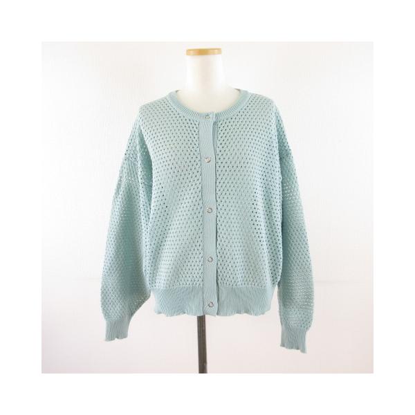 how and fixture カーディガン 長袖 青 水色 M *T443 レディース【表記サイズ】M【実寸サイズ】肩幅：56cm　身幅：58cm　着丈：52cm　袖丈：50cm　　【素材】ポリエステル100%【色】青 水色【状態】使用感...