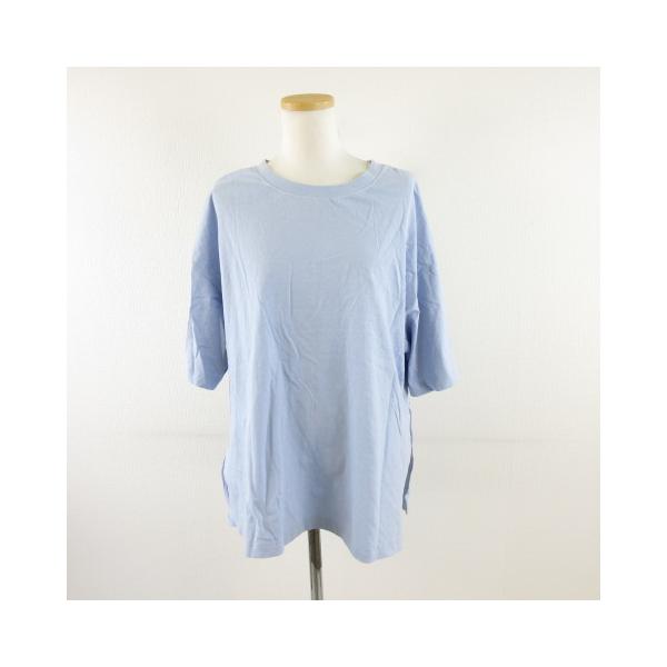 Luciole カットソー ビッグシルエット 七分袖 水色 M *A50 レディース【表記サイズ】M【実寸サイズ】身幅：56cm　着丈：65cm　ゆき丈：52cm　　【素材】本体 綿100%　別布部分 綿95% ポリウレタン5%【色】水色【...