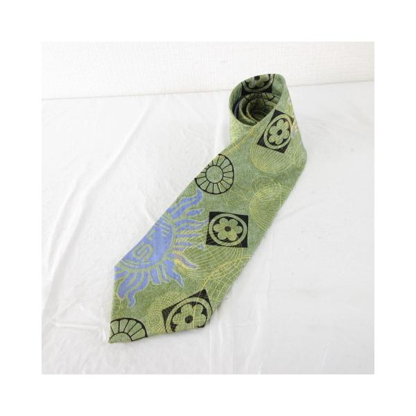 BUBB ネクタイ シルク 総柄 緑 *A146 メンズ【実寸サイズ】全長 140cm　最小幅 2.5cm　最大幅 9cm 　【素材】絹100%【色】緑【仕様】イタリー製【状態】使用感が少なく、かなり状態の良い商品です。 ※あくまでも中古品...