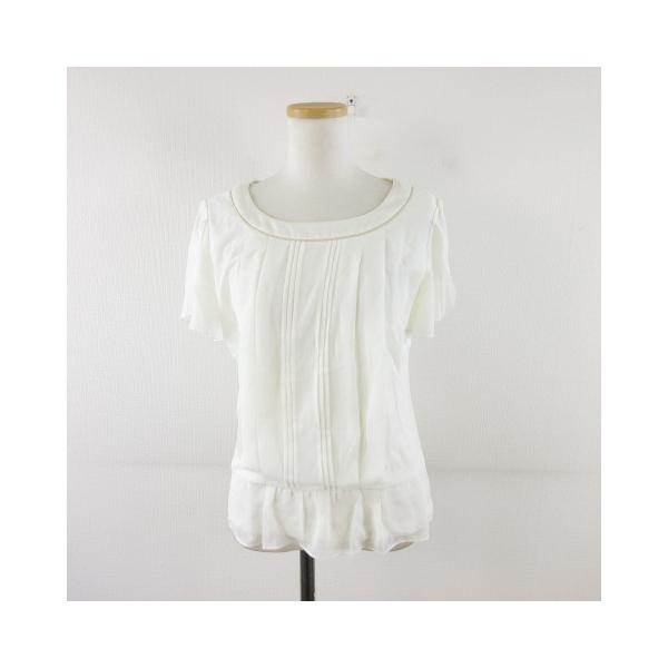 スタイルコム style com カットソー シフォン 半袖 オフホワイト 白 L *A156 レディース【ブランド】スタイルコム style com【表記サイズ】L【実寸サイズ】肩幅：38cm　身幅：42cm　着丈：54cm　袖丈：17c...