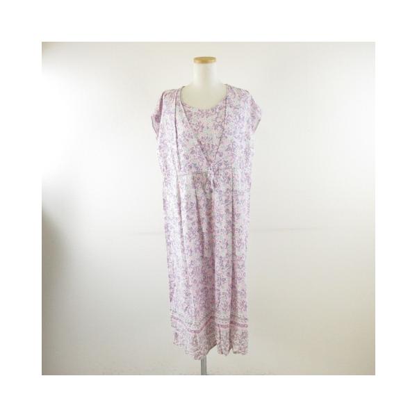 mio felicita マタニティワンピース フレア ひざ丈 花柄 ピンク M *A171 レディース【表記サイズ】Mバスト79-87身長 154-162【実寸サイズ】身幅：50cm　着丈：106cm　ゆき丈：27cm　　【素材】レーヨン...