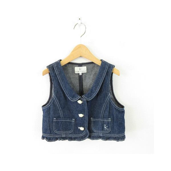 クミキョク 組曲 KUMIKYOKU ベスト デニム地 紺 LL *A359 キッズ【ブランド】クミキョク 組曲 KUMIKYOKU【表記サイズ】LL【実寸サイズ】身幅：38cm　着丈：31cm　　【素材】本体 綿100%　別布 ポリエステ...