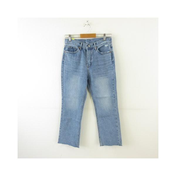 未使用品 ミュゼ フロムファースト Musee FROM FIRST ストレートデニムパンツ ジーンズ ロング 青 M *A458 レディース【表記サイズ】M【実寸サイズ】ウエスト：70cm　もも幅：24cm　裾幅：20cm　股上：28cm...