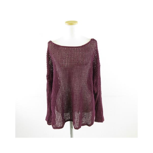エミ Emmi Atelier メッシュニットプルオーバー 長袖 紫 *A528 レディース【表記サイズ】サイズ表記はございません【実寸サイズ】身幅：58cm　着丈：41cm　ゆき丈：75cm　　【素材】表記はございません【色】紫　【仕様】...