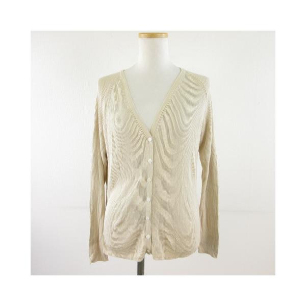 MARKS&amp;SPENCER カーディガン 長袖 シルク リブ ベージュ 16 *T820 レディース【表記サイズ】UK 16日本サイズL相当【実寸サイズ】身幅：47cm　着丈：55cm　ゆき丈：73.5cm　　【素材】絹100%【色...