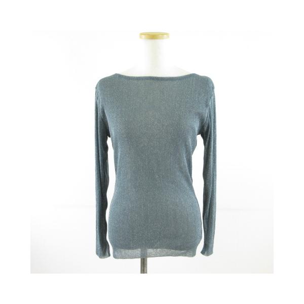 錦軒 kenki シアーカットソー 長袖 ラメ 青緑 M *T825 レディース【表記サイズ】M【実寸サイズ】肩幅：37cm　身幅：42cm　着丈：59cm　袖丈：54cm　　【素材】ケアタグがないため不明です。【色】青緑 ラメ【状態】使用...