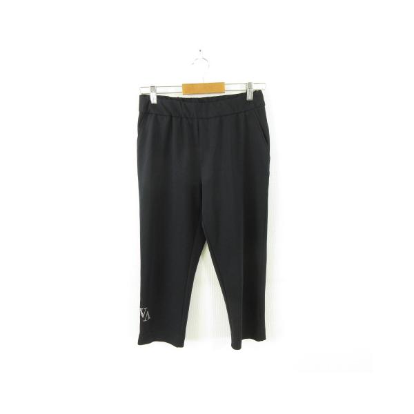 バレンザ VALENZA クロップドパンツ ストレッチ 黒 40 *A617 レディース【表記サイズ】40（日本サイズM〜L相当）【実寸サイズ】ウエスト：66cm　もも幅：25cm　裾幅：16.5cm　股上：27cm　股下：52cm　　【素...