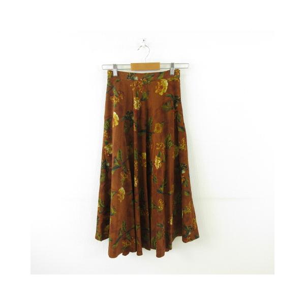 Maclean Crselle Tsushin フレアスカート ロング 花柄 茶 *A737 レディース【表記サイズ】サイズ表記はございません【実寸サイズ】ウエスト：60cm　ヒップ：110cm　スカート丈：80cm　　【素材】表記はござい...