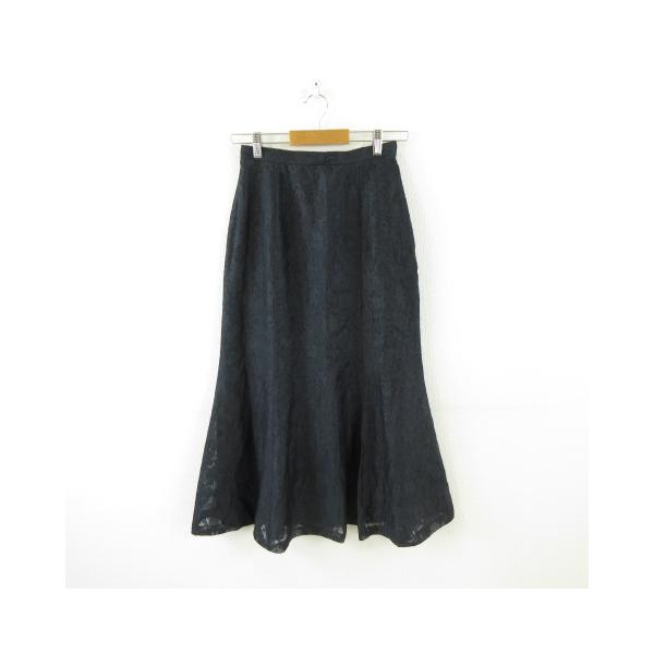 アンフィニ INFINE マーメイドスカート ロング 総柄 黒 9 *A804 レディース【表記サイズ】9（日本サイズM相当）【実寸サイズ】ウエスト：62cm　ヒップ：92cm　スカート丈：86cm　　【素材】表地 ポリエステル48% レー...