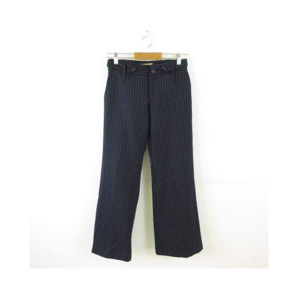 フーチークーチー Hoochie Coochie パンツ ロング フレア ストライプ 紺 36 *T246 レディース【ブランド】フーチークーチー Hoochie Coochie【表記サイズ】36日本サイズS相当【実寸サイズ】ウエスト：66...