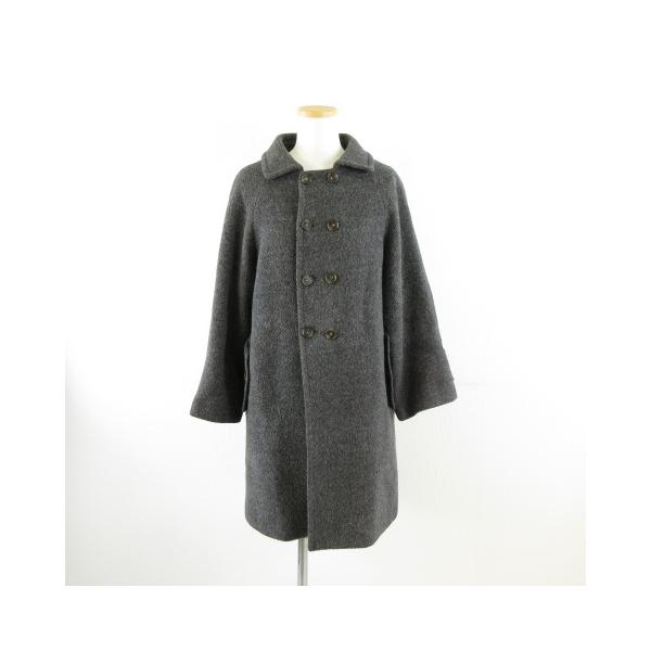 ヒューマンウーマン HUMAN WOMAN ウールコート ミドル丈 長袖 グレー M *A197 レディース【ブランド】ヒューマンウーマン HUMAN WOMAN【表記サイズ】M【実寸サイズ】身幅：46cm　着丈：84cm　ゆき丈：74cm...