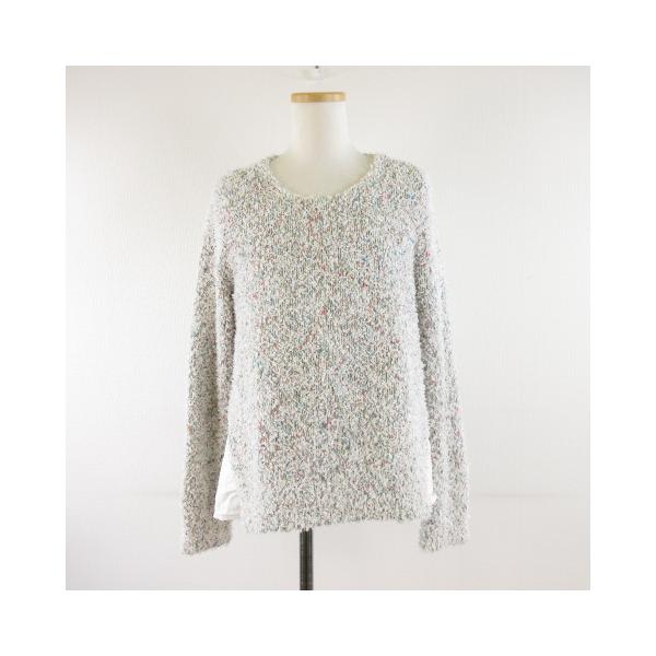 ヴゼット VOUS ETES シャギーニット 異素材 長袖 白 *A398 レディース【表記サイズ】サイズ表記はございません【実寸サイズ】肩幅：34cm　身幅：42cm　着丈：60cm　袖丈：62cm　　【素材】ナイロン36% アクリル26...