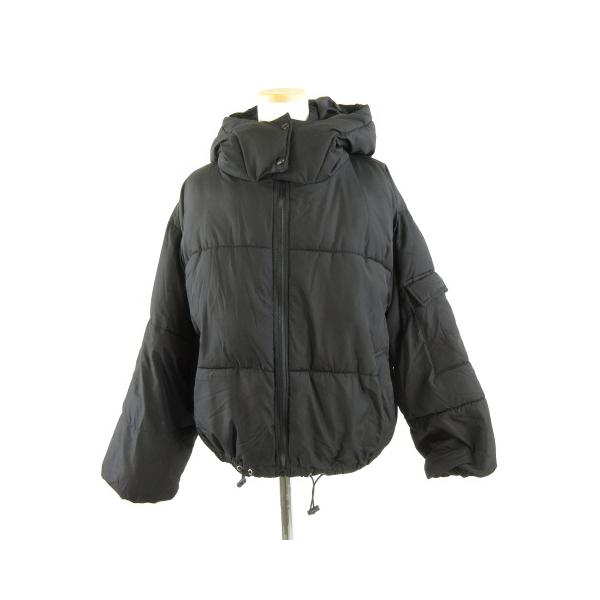 フィフス Fifth 中綿ショートジャケット ブルゾン ジップアップ 長袖 黒 M *A495 レディース【表記サイズ】M【実寸サイズ】肩幅：54cm　身幅：60cm　袖丈：48cm　着丈：58cm　　【素材】表地 ポリエステル100%  ...