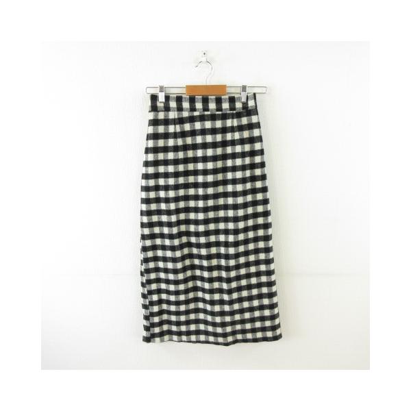 by THE SHEW タイトスカート ロング チェック 黒 オフホワイト F *A594 レディース【表記サイズ】F【実寸サイズ】ウエスト：60cm　ヒップ：90cm　スカート丈：81cm　　【素材】表記はございません【色】黒?オフホワイ...