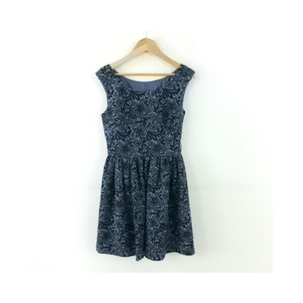 ジルスチュアート JILL STUART ワンピース ミニ ノースリーブ 総柄 紺 S *T900 レディース【ブランド】ジルスチュアート JILL STUART【表記サイズ】Sバスト82ヒップ86身長160【実寸サイズ】身幅：37cm　総...