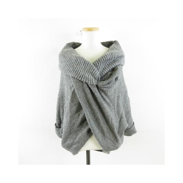 Hoochie'C ドルマンニット セーター 七分袖 グレー 38 *A846 レディース【表記サイズ】38（日本サイズM相当）【実寸サイズ】着丈：58cm　ゆき丈：53cm　　【素材】本体 アクリル55% 毛32% ナイロン13%　別布 ...