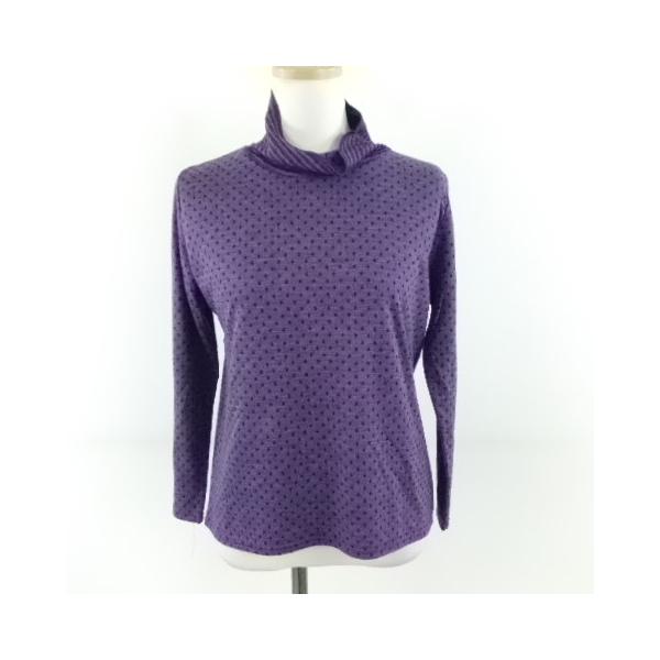 sirena カットソー 七分袖 ドット 紫 M *T247 レディース【表記サイズ】M【実寸サイズ】肩幅：34cm　身幅：46cm　着丈：51cm　袖丈：48cm　　【素材】ポリエステル51% レーヨン28% 指定外繊維（テンセル）21%...