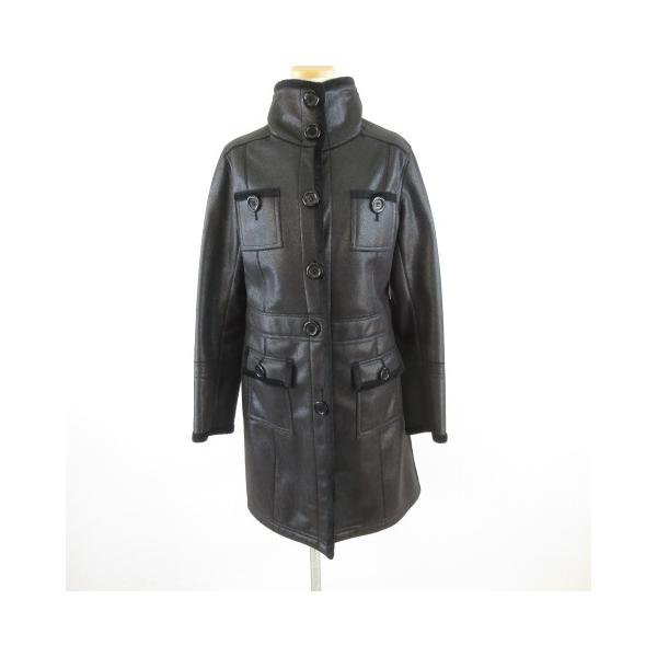 フレスキュート fre・s・cute コート ミドル丈 長袖 黒 40 *T265 レディース【表記サイズ】40日本サイズL相当【実寸サイズ】肩幅：41cm　身幅：48cm　袖丈：60.5cm　着丈：86.5cm　　【素材】表地 ポリエステ...