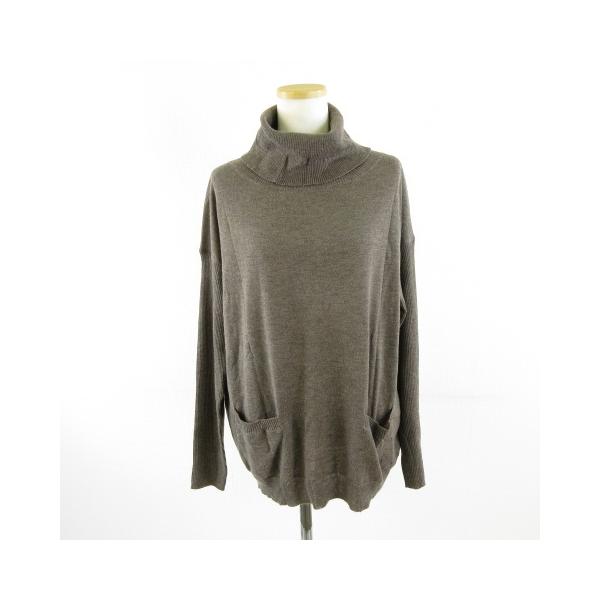 ho jeau オフタートルネックニット 長袖 茶 M *A159 レディース【表記サイズ】M【実寸サイズ】身幅：54cm　着丈：58cm　ゆき丈：78cm　　【素材】ポリエステル54% アクリル20% ナイロン20% 毛6%【色】茶【仕様...