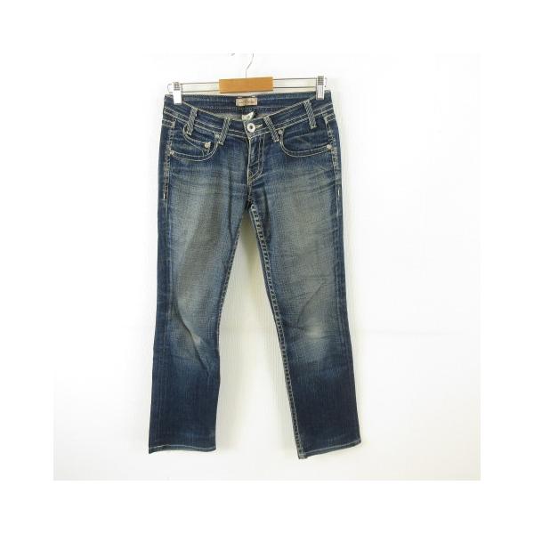 Virtue デニムパンツ ジーンズ ロング 青 26 *T491 レディース【表記サイズ】26日本サイズM相当【実寸サイズ】ウエスト：72cm　もも幅：23.5cm　裾幅：18cm　股上：17.5cm　股下：70cm　　【素材】綿99% ...