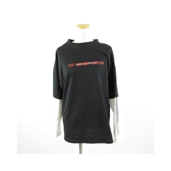 Linmi カットソー ロンT 長袖 ロゴプリント 黒 白 L *A386 メンズ レディース【表記サイズ】L【実寸サイズ】身幅：55cm　着丈：64cm　ゆき丈：80cm　　【素材】表記はございません【色】黒?白【状態】全体的に多少の毛羽...