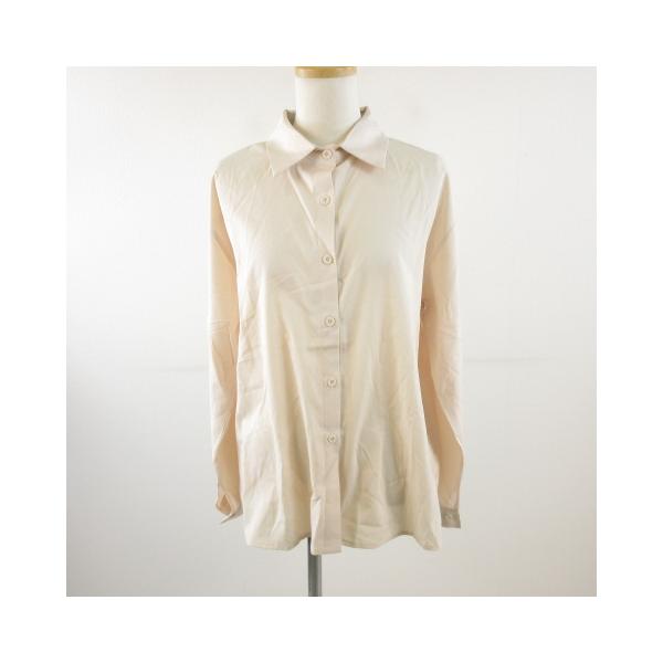 シーイン SHEIN シャツ ブラウス 長袖 ピンクベージュ S *T588 レディース【表記サイズ】S【実寸サイズ】肩幅：46cm　身幅：51cm　着丈：64cm　袖丈：54cm　　【素材】ポリエステル100%【色】ピンクベージュ【状態】...