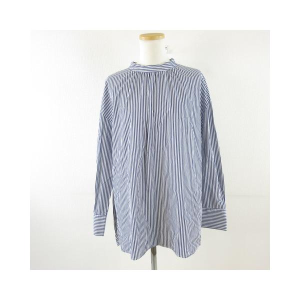 バンヤードストーム BARNYARDSTORM シャツ ブラウス 長袖 ストライプ 青 白 F *T603 レディース【ブランド】バンヤードストーム BARNYARDSTORM【表記サイズ】F【実寸サイズ】肩幅：56cm　身幅：57cm　着...