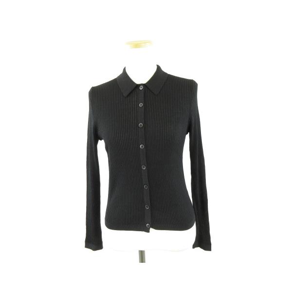 ユニクロ UNIQLO リブポロカーディガン 長袖 黒 S *A472 レディース【ブランド】ユニクロ UNIQLO【表記サイズ】S【実寸サイズ】肩幅：31cm　身幅：38cm　着丈：50cm　袖丈：58cm　　【素材】レーヨン53% ポリ...