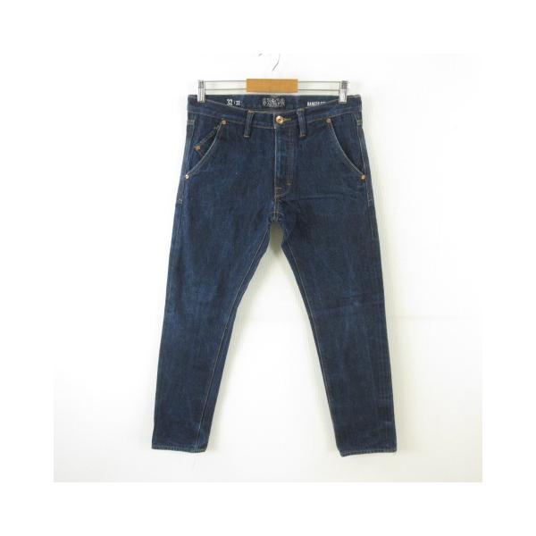 CROOKS&amp;CASTLES デニムパンツ ジーンズ ロング スリム 紺 32 *T617 メンズ【表記サイズ】32日本サイズL相当【実寸サイズ】ウエスト：80cm　もも幅：25cm　裾幅：16cm　股上：24cm　股下：74cm　...