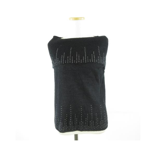 モネガル Monegal ニット セーター ノースリーブ ビーズ モヘヤ 黒 40 *T704 レディース【表記サイズ】40日本サイズL相当【実寸サイズ】身幅：46.5cm　総丈：51cm　　【素材】モヘヤ65% ナイロン30% 毛5%【色...