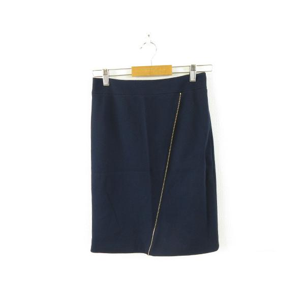 フォー コーナーズ オブ ア サークル 4 corners of a circle ひざ丈スカート タイト 紺 *A573 レディース【表記サイズ】サイズ表記はございません【実寸サイズ】ウエスト：66cm　ヒップ：88cm　スカート丈：55...