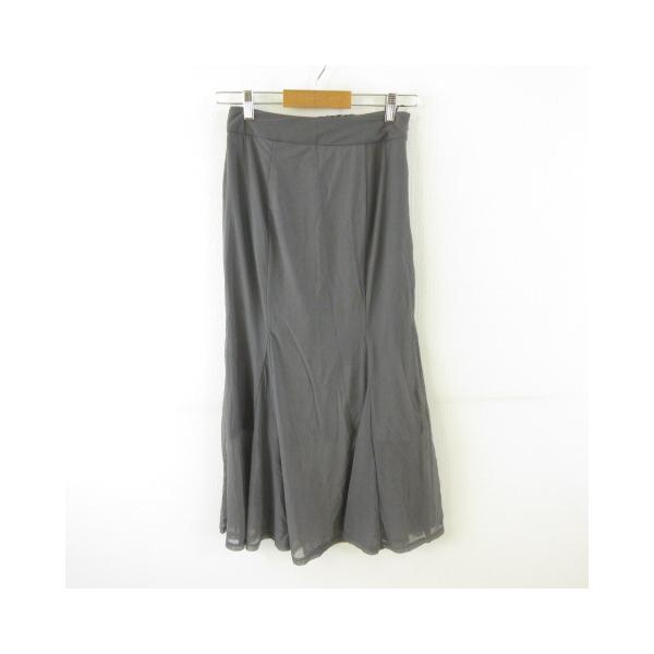 セゾンドパピヨン SAISON DE PAPILLON マーメイドスカート ロング グレー M *T793 レディース【表記サイズ】M【実寸サイズ】ウエスト：64cm　ヒップ：82cm　スカート丈：89cm　　【素材】表地 綿85% ポリウ...
