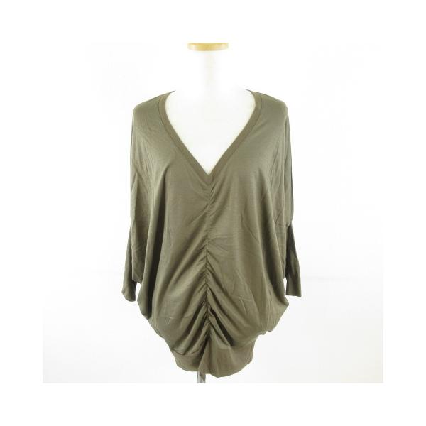 ブランシュール blancheurluxe カットソー Vネック ドルマン レース カーキ 緑 38 *T865 レディース【表記サイズ】38日本サイズM相当【実寸サイズ】着丈：69cm　ゆき丈：58cm　裾幅：34.5cm　　【素材】レー...