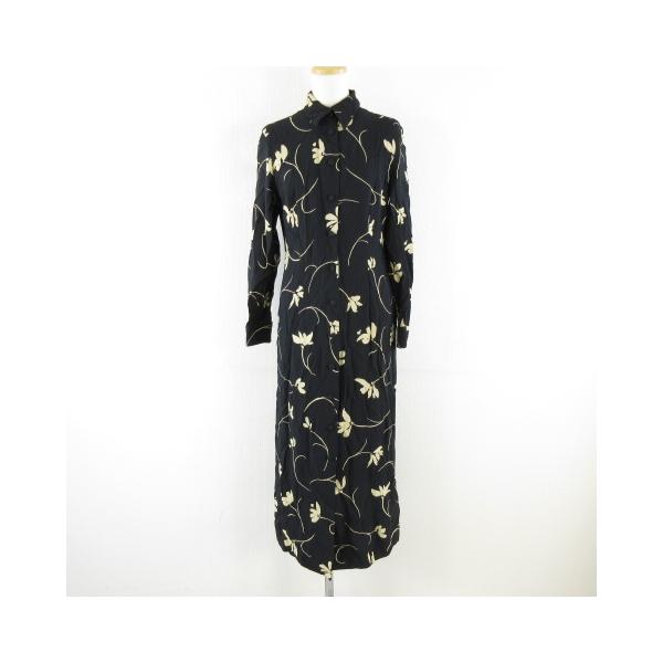 クリッツィア KRIZIA シャツワンピース ロング 花柄 長袖 黒 42 *A746 レディース【ブランド】クリッツィア KRIZIA【表記サイズ】42（日本サイズM〜L相当）【実寸サイズ】肩幅：38cm　身幅：44cm　袖丈：57cm　...