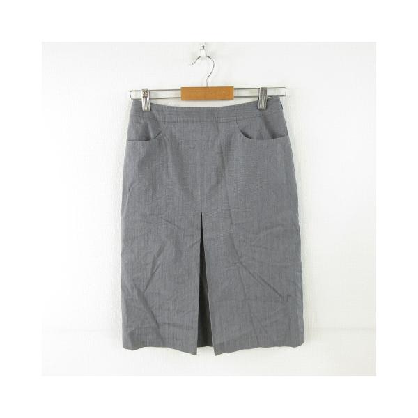 ハナエモリ HANAE MORI ひざ丈スカート タイト ストライプ グレー 38 *A850 レディース【ブランド】ハナエモリ HANAE MORI【表記サイズ】38（日本サイズM相当）【実寸サイズ】ウエスト：66cm　ヒップ：88cm　...