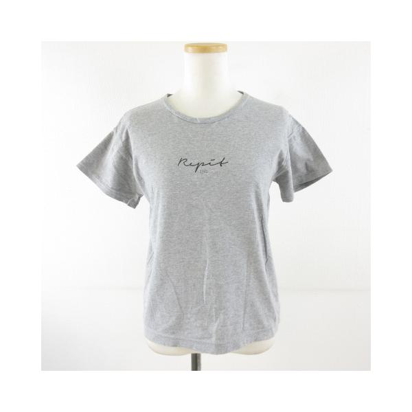 FREDY REPIT カットソー Tシャツ 半袖 ロゴ プリント グレー 36 *T167 レディース【表記サイズ】36日本サイズS相当【実寸サイズ】肩幅：42.5cm　身幅：43cm　着丈：50.5cm　袖丈：11cm　　【素材】綿10...