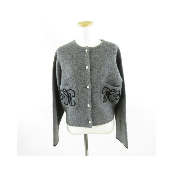 tal.by yumi. ニット カーディガン 長袖 グレー M *A236 レディース【表記サイズ】M【実寸サイズ】肩幅：46cm　身幅：52cm　着丈：50cm　袖丈：52cm　　【素材】本体 アクリル68% ポリエステル28% ポリウ...