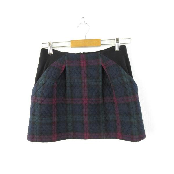 タクーン THAKOON ADDITION スカート ミニ チェック 黒 紫 0 *A677 レディース【ブランド】タクーン THAKOON【表記サイズ】0（日本サイズM相当）【実寸サイズ】ウエスト：68cm　ヒップ：90cm　スカート丈：...
