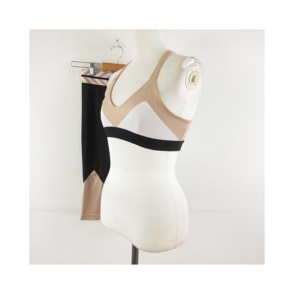 OLYMPIA ACTIVEWEAR スポーツウェア ヨガ トップス レギパン パンツ クロップド ストレッチ ベージュ 黒 P *T950 レディース【表記サイズ】P日本サイズXS-S相当だと思われます。【実寸サイズ】身幅：33.5cm　...