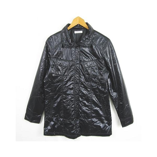 ジェルベ GERVE 中綿 ジャケット ミディアム丈 42 ブラック 大きいサイズ kz9058 レディース【表記サイズ】42(XL程度)【実寸サイズ】肩幅：39cm　身幅：49cm　着丈：69cm　袖丈：59cm　　【素材】表地 ナイロン...