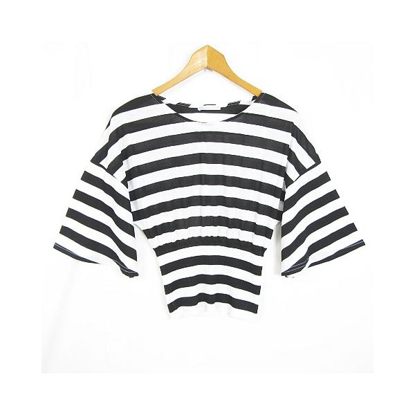 ザラウーマン ZARA WOMAN BASIC COLLECTION カットソー Tシャツ 七分袖 S ブラック ホワイト ボーダー 3633/020 kz10849 レディース【ブランド】ザラウーマン ZARA WOMAN【表記サイズ】S...