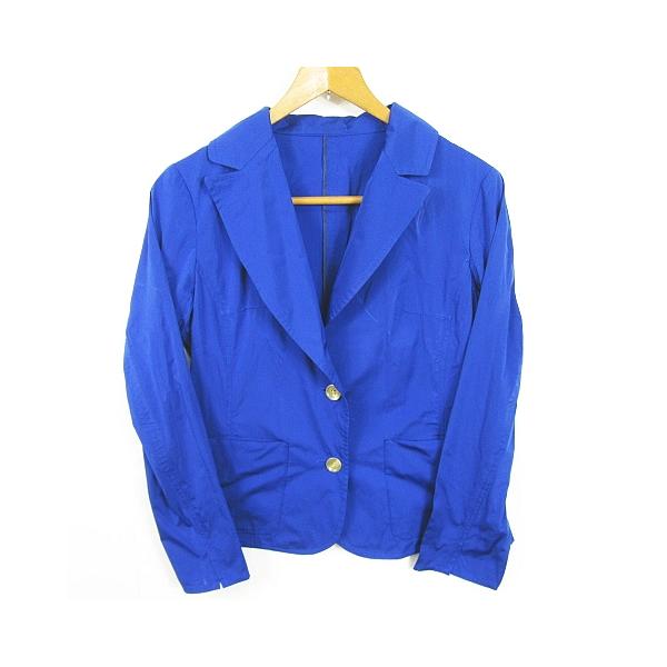 ウルル ULURU テーラード 2B ジャケット 2 ブルー kz11255 レディース【表記サイズ】2(M程度)【実寸サイズ】肩幅：38cm　身幅：48cm　着丈：53cm　袖丈：55cm　　【素材】ポリエステル100%【色】ブルー【仕様...