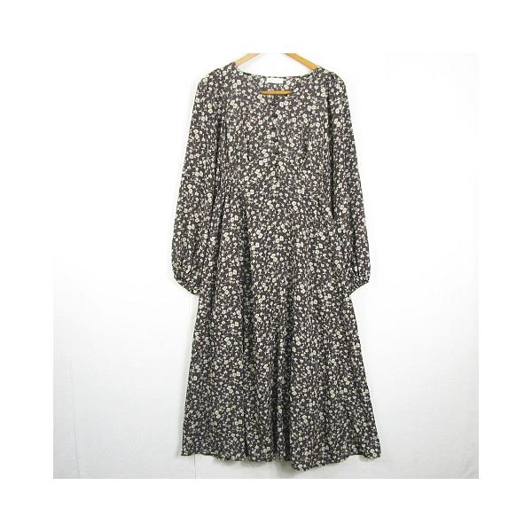 アースミュージック&amp;エコロジー EARTH MUSIC &amp; ECOLOGY シフォン ワンピース マキシ丈 長袖 F ブラウン 花柄 kz11947 レディース【ブランド】アースミュージック&amp;エコロジー EARTH ...