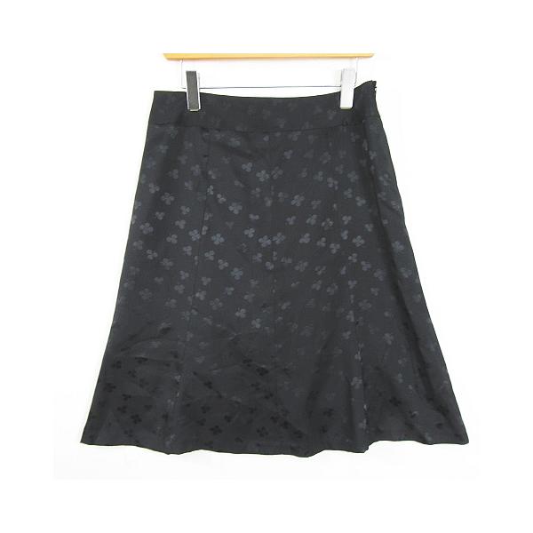 未使用品 グレナダ grenada フレア スカート 膝下丈 W76 ブラック クローバー kz12169 レディース【表記サイズ】W76【実寸サイズ】ウエスト：78cm　スカート丈：62cm　　【素材】ポリエステル100%　裏地 ポリエス...