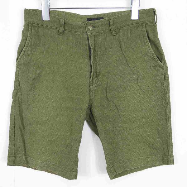 サーティスリーディグリーズ 33Degrees コットン リネン ショーツ ショートパンツ M オリーブグリーン 2sa6683 メンズ【表記サイズ】M【実寸サイズ】ウエスト：78cm　もも幅：28cm　裾幅：23.5cm　股上：26.5c...