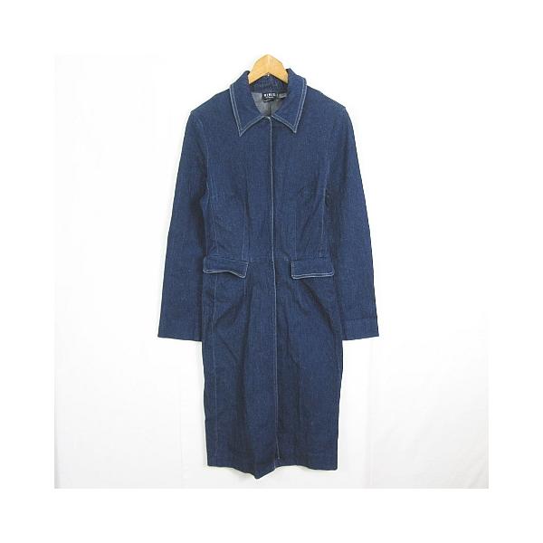 Mixit デニム ジャケット コート ロング丈 ストレッチ コットン 10 ブルー kz12965 レディース【表記サイズ】10【実寸サイズ】肩幅：37cm　身幅：42cm　着丈：99cm　袖丈：60cm　　【素材】コットン96% ポリウ...