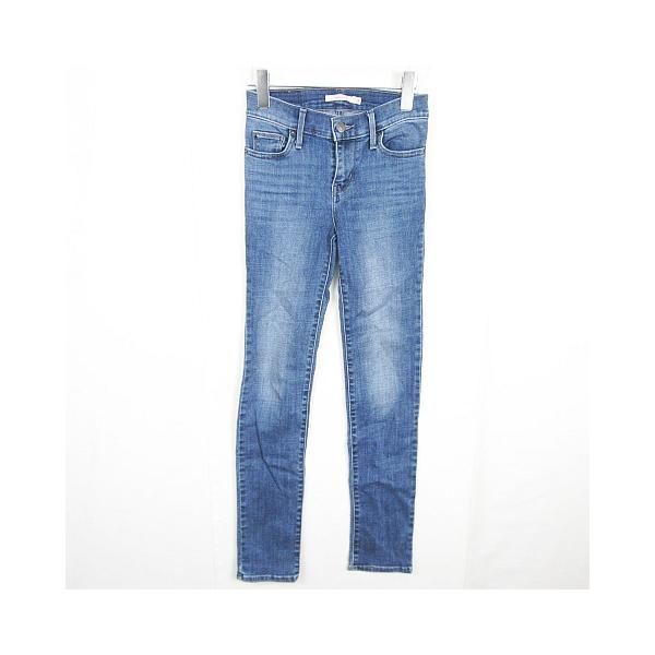 リーバイス Levi's SLIMMING SLIM デニム パンツ ジーンズ ストレッチ 24 ライトブルー ウォッシュ加工 kz13038 レディース【ブランド】リーバイス Levi's【表記サイズ】24【実寸サイズ】ウエスト：64cm...