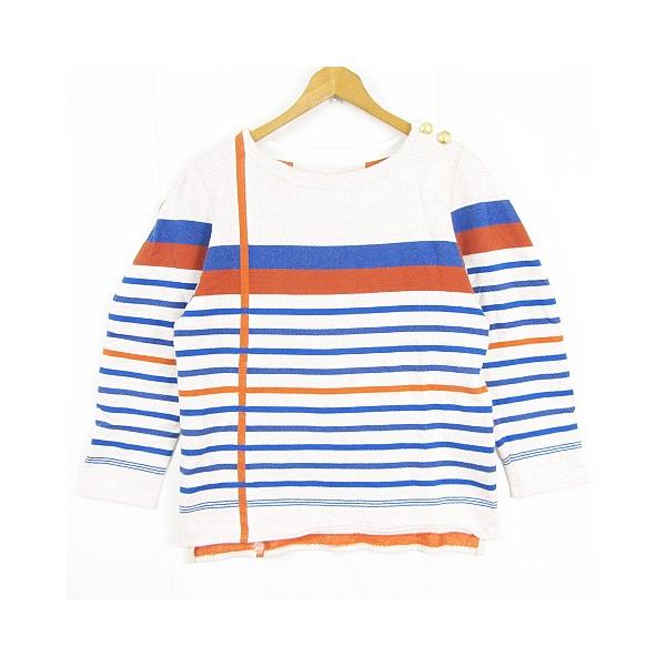 ザ ドレス&amp;コー ヒデアキ サカグチ The Dress&amp;Co. HIDEAKI SAKAGUCHI カットソー 長袖 コットン ホワイト オレンジ ブルー ボーダー kz13196 レディース【ブランド】ザ ドレス&amp...